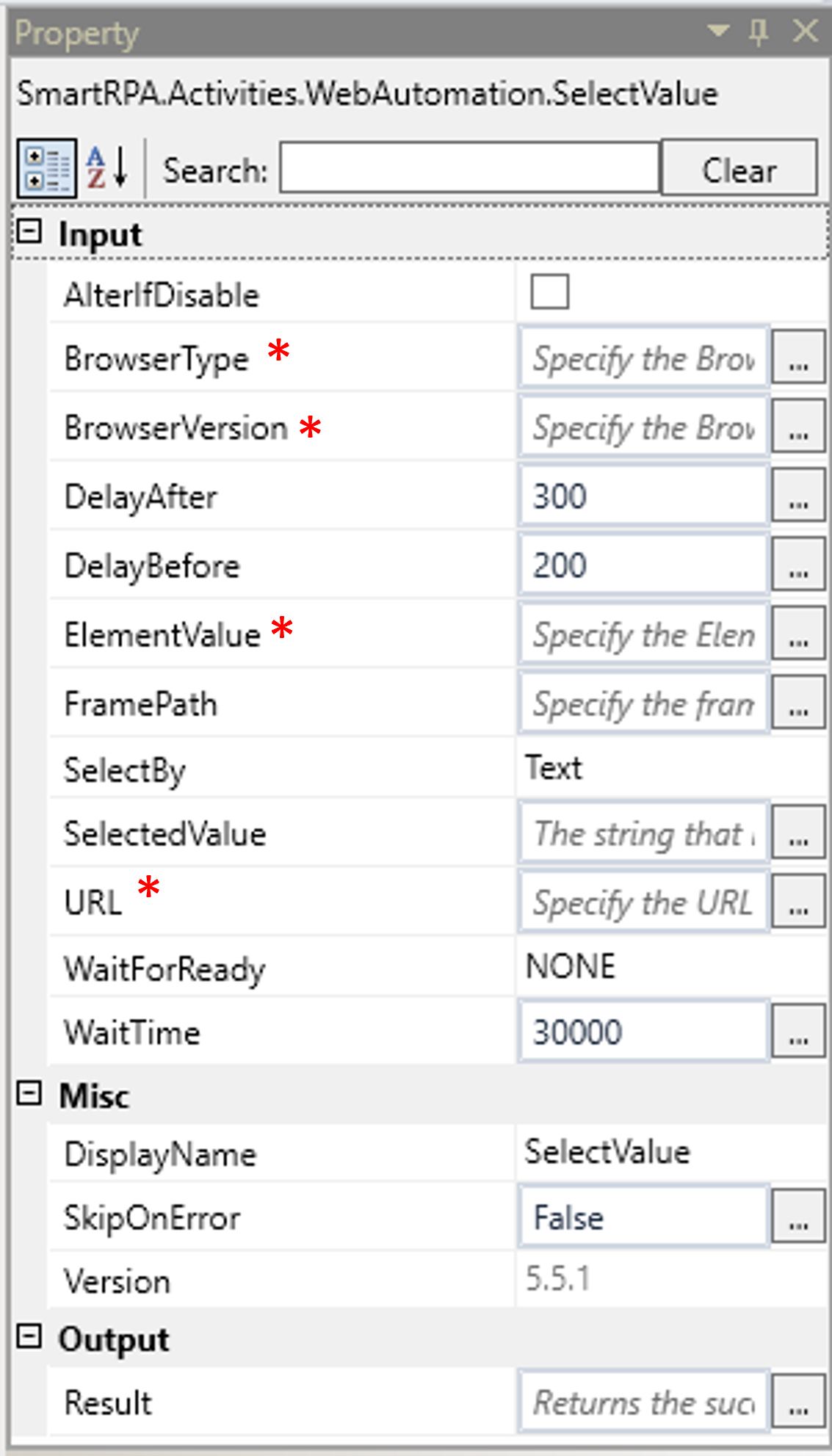 WebAutomation- Select Value Activity | Robility Docs